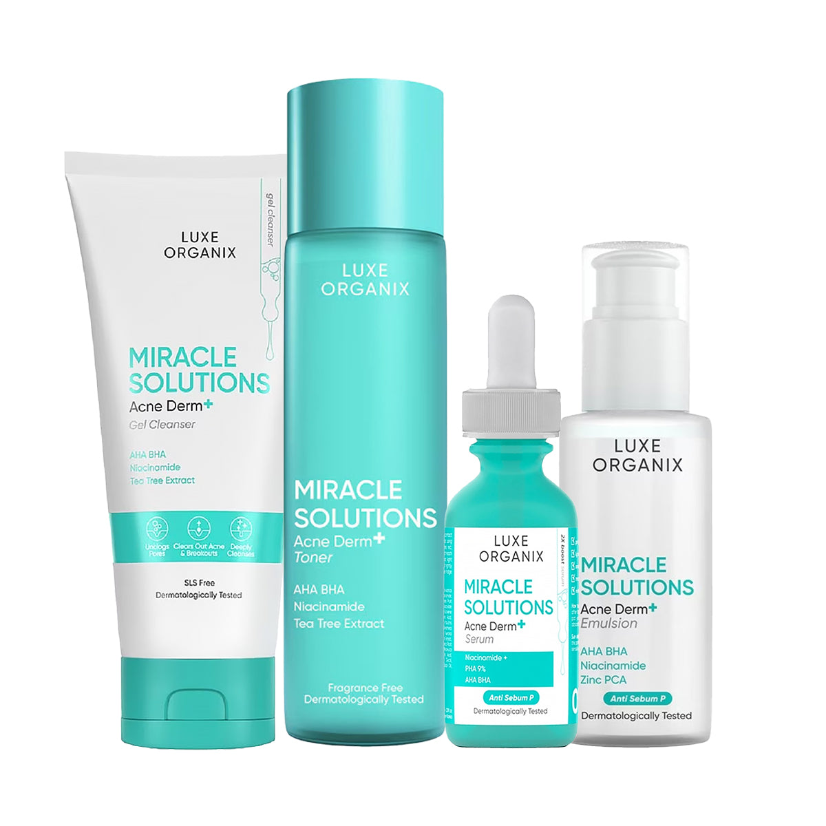 Luxe Organix Miracle Solutions Acne Derm+ Bundle | Bini Beauty