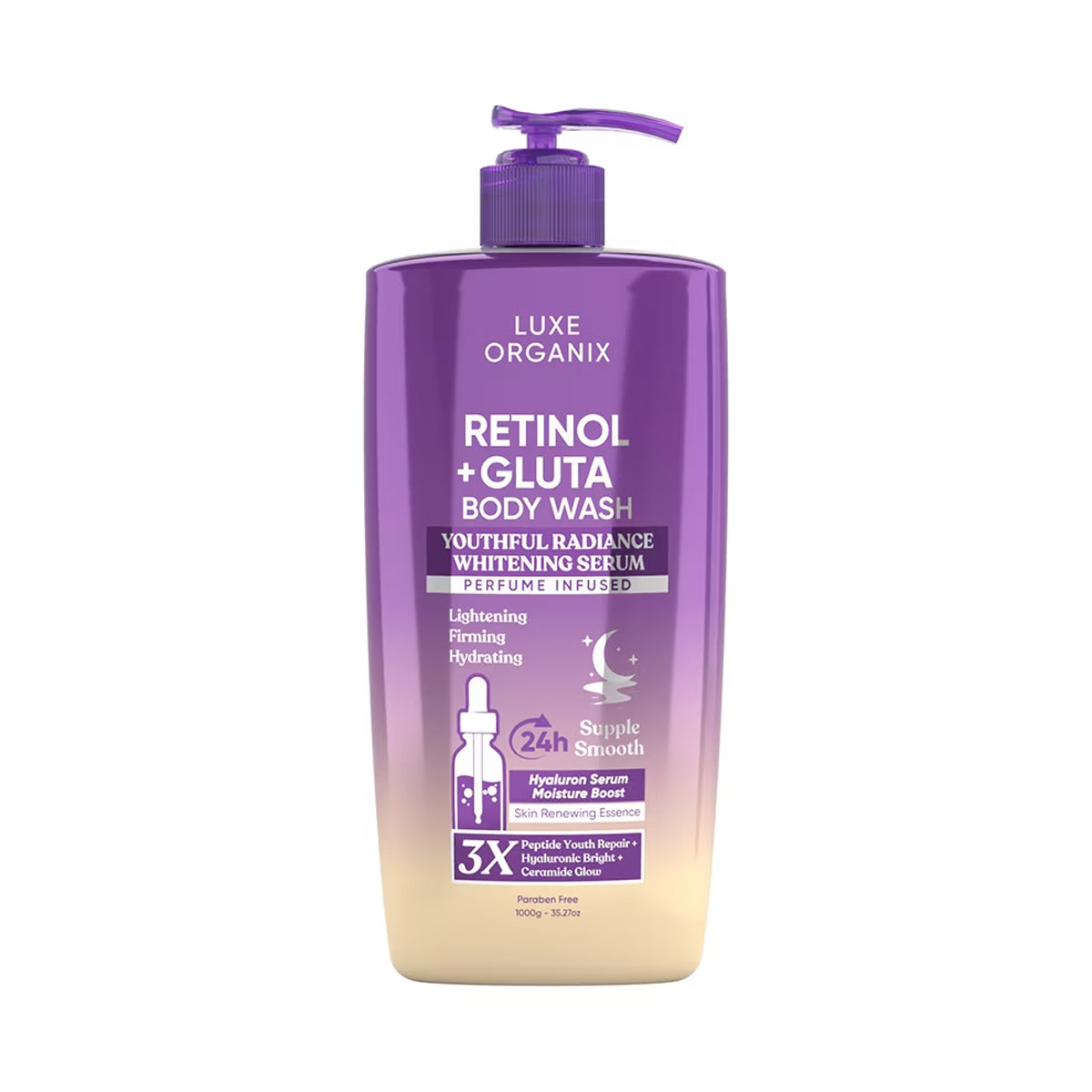 Luxe Organix Retinol + Gluta Whitening Serum Perfume Infused Body Wash ...