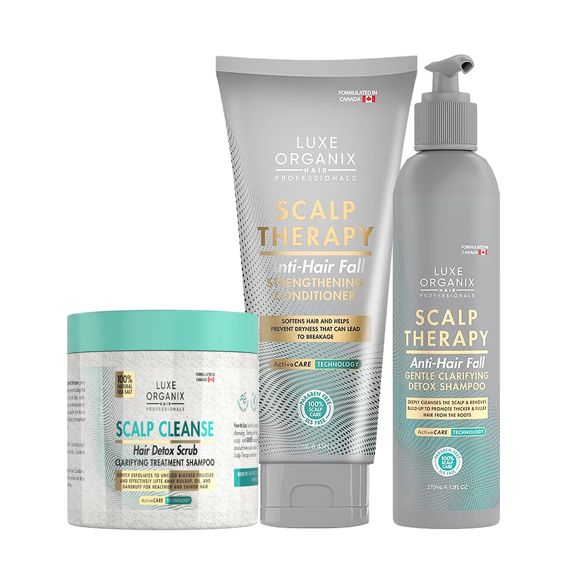 Luxe Organix Scalp Therapy Anti-Hair Fall & Hair Detox Scrub Bundle ...